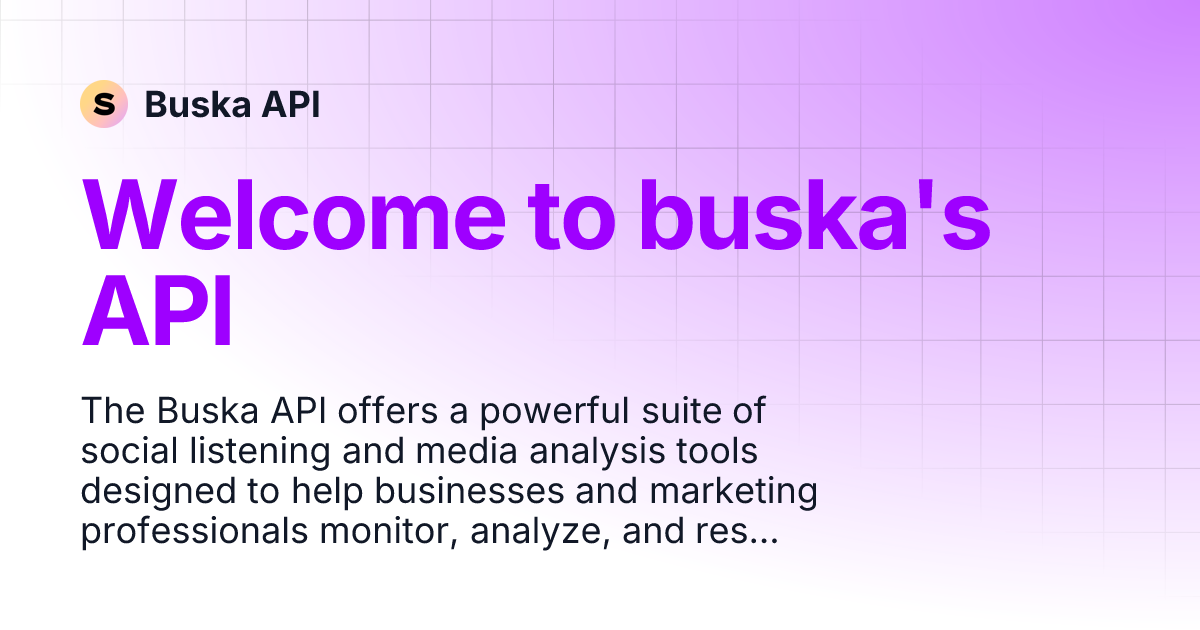Welcome to buska's API | Buska API